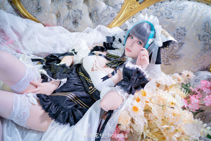 柴郡猫女仆cos 可爱白丝 cn花兮_honoka，那白丝美腿，还有那大家都懂的可爱姿态 - 哔哩哔哩