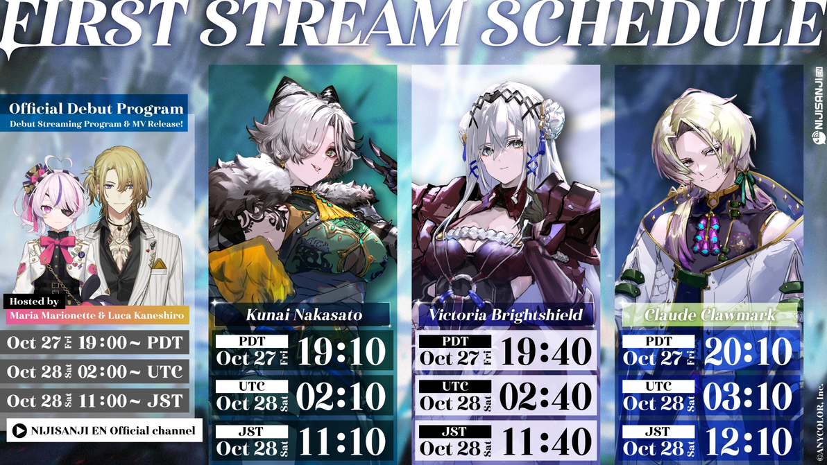 NIJISANJI EN 3名VTuber出道！于本日2023年10月26日(四)起开始活动！ - 哔哩哔哩