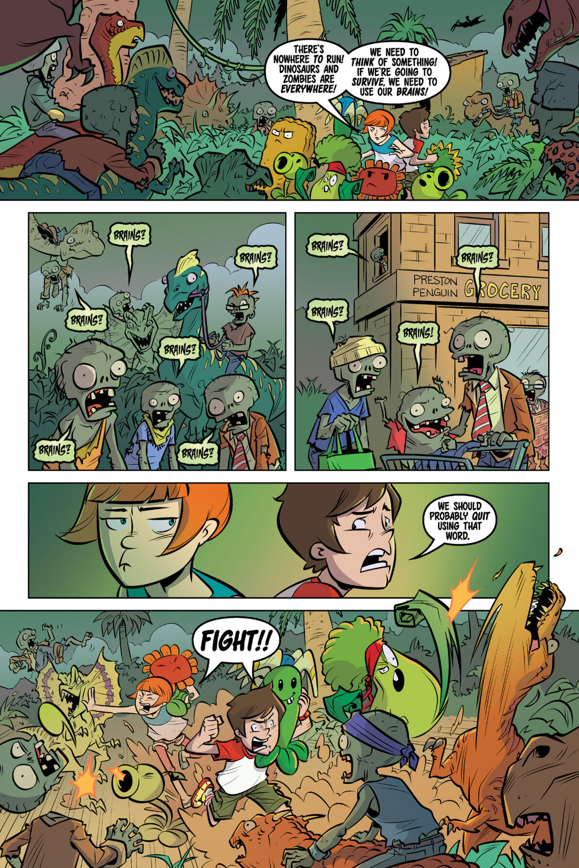 《Plants vs Zombies》（植物大战僵尸）漫画高清彩色电子扫描原版，合订本2 - 哔哩哔哩