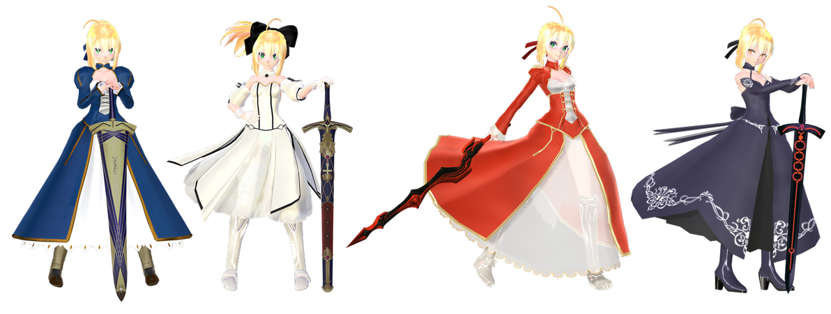FATE/MMD模型整理（Saber篇） - 哔哩哔哩