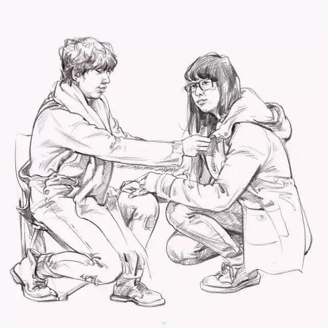 好经典的速写人物临摹素材，值得收藏！ - 哔哩哔哩