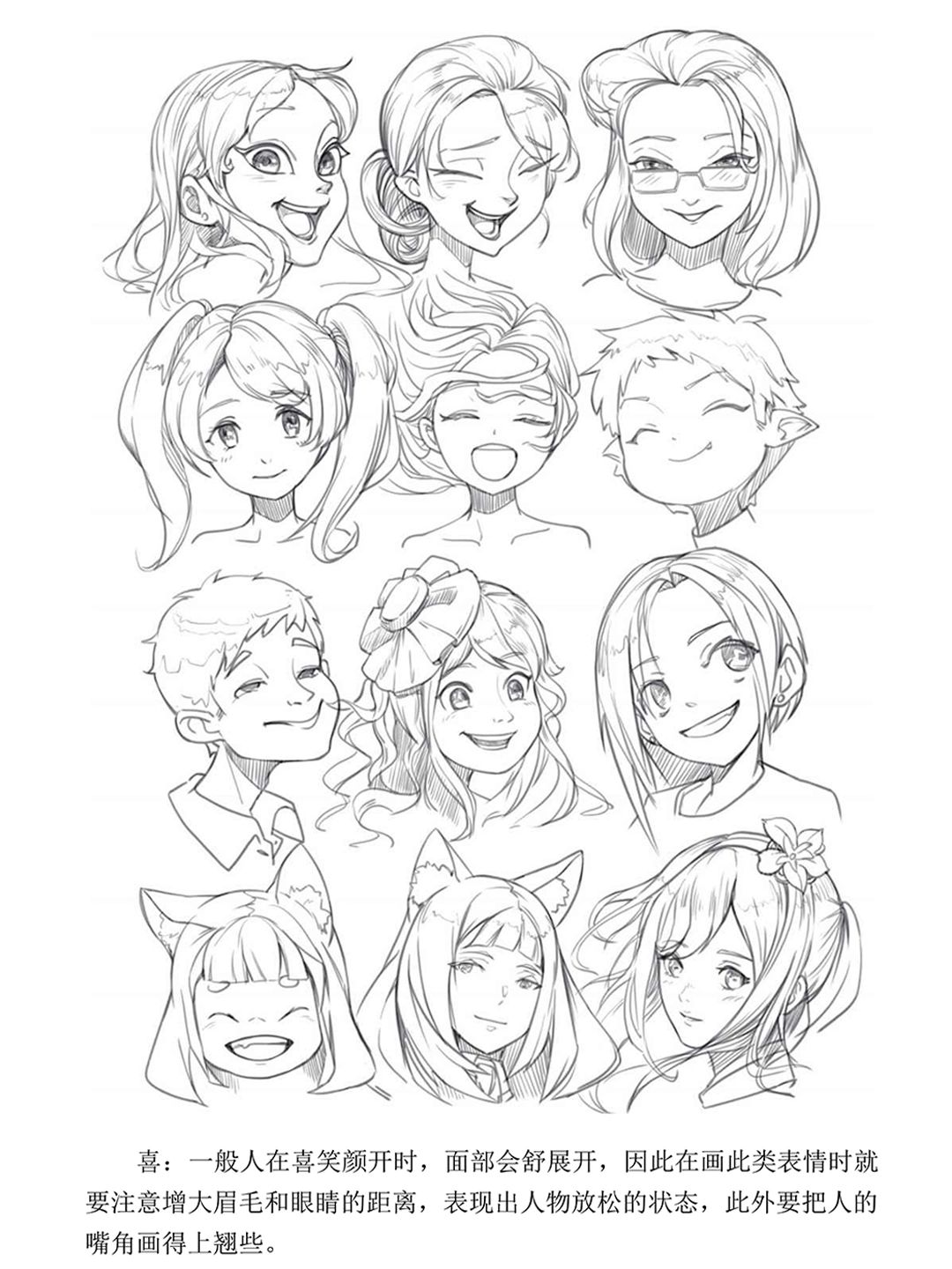 【绘画素材】各种面部表情画法参考合集，画表情僵硬木讷的宝子有福啦！ - 哔哩哔哩