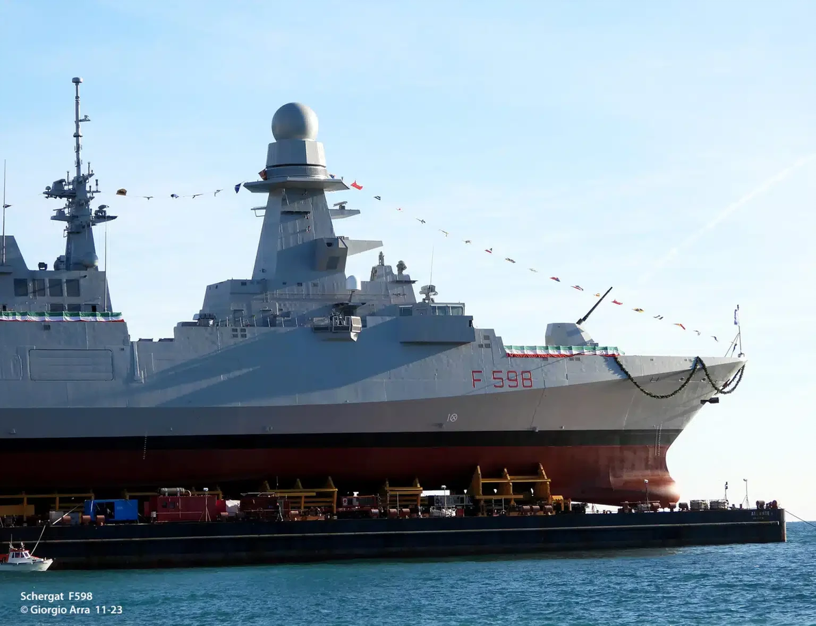 近日强意！意大利海军再下水一艘FREMM护卫舰 - 哔哩哔哩