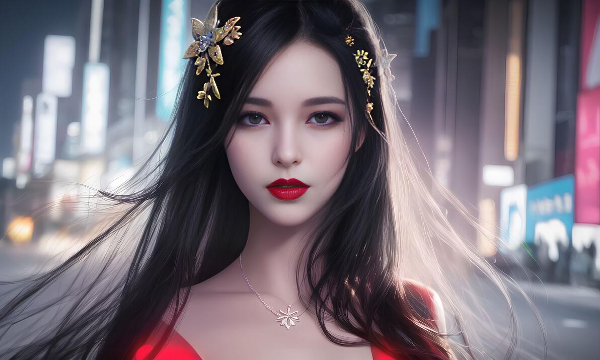 霓虹背景国风2.5dAI绘画图集动漫卡通二次元手机电脑高清壁纸CG - 哔哩哔哩