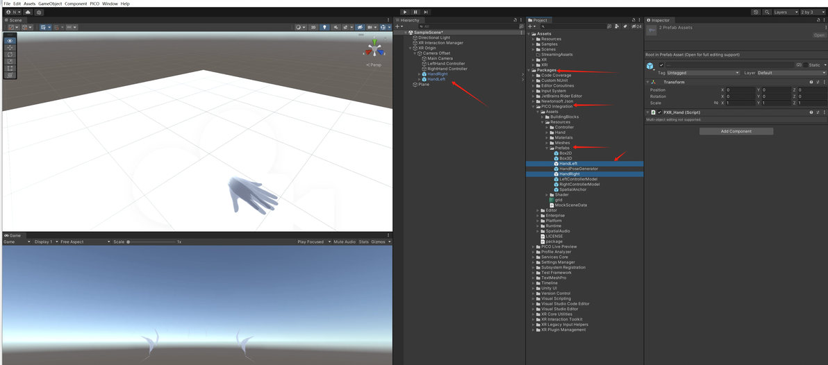 Unity Pico Integration 手势识别 - 哔哩哔哩