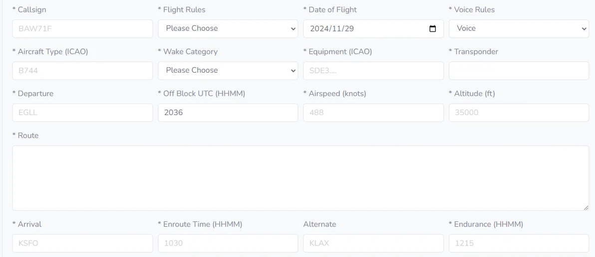 VATSIM 新版飞行计划 如何填写？ - 哔哩哔哩