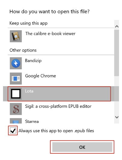 如何将 Lota 设置为默认 ePub 阅读器? - 哔哩哔哩