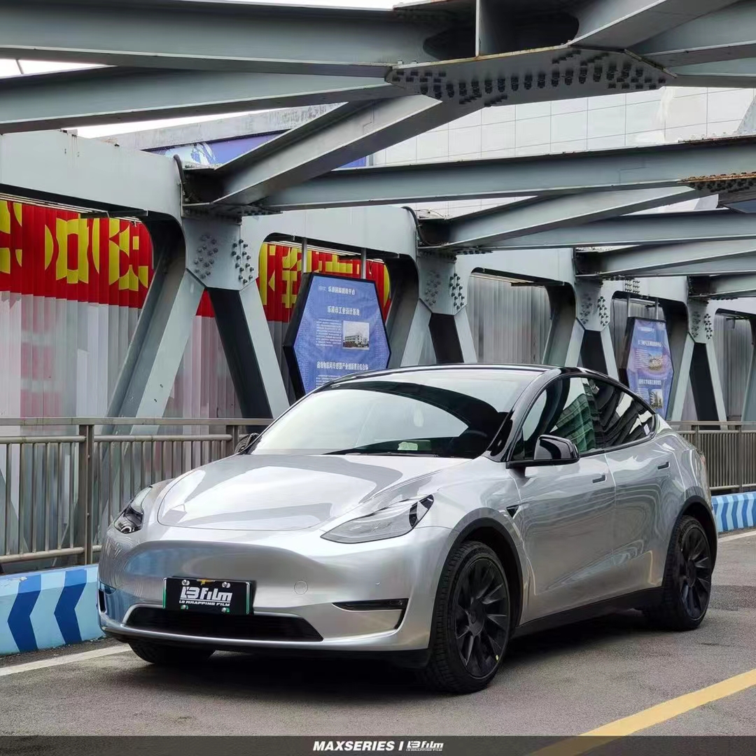 LBFILM改色膜-特斯拉Model3液态金属铝水银,纯正的液态金属质感 - 哔哩哔哩