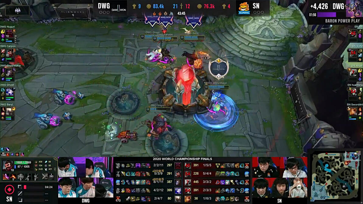 英雄联盟全球总决赛S10战报丨SN折戟沉沙，DWG夺冠，LCK五冠重回第一赛区！ - 哔哩哔哩