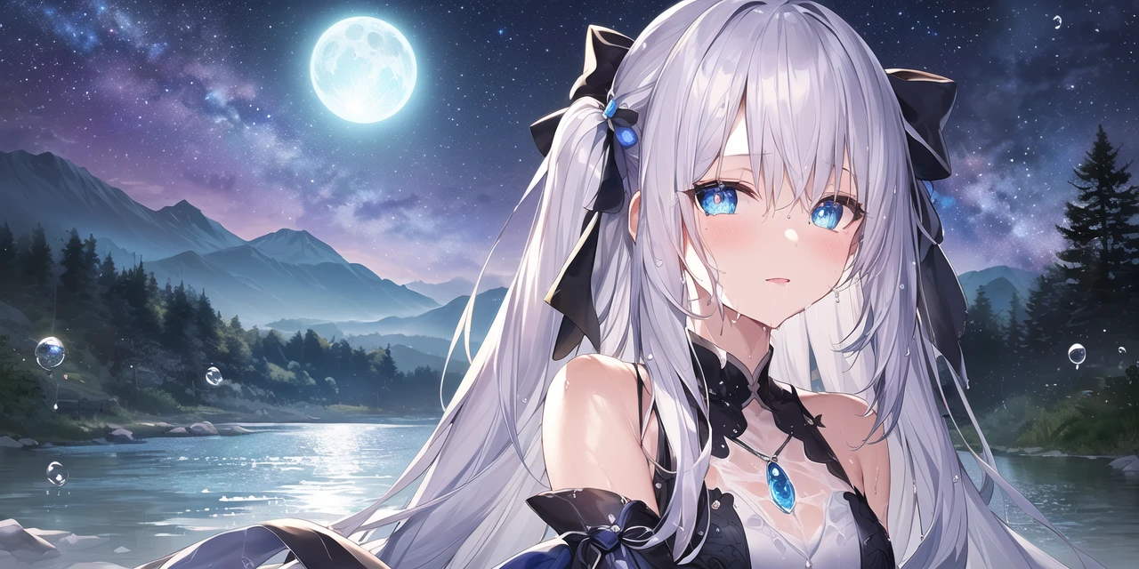【ai绘画】梦幻月夜 绝色美人 美图专栏分享 哔哩哔哩
