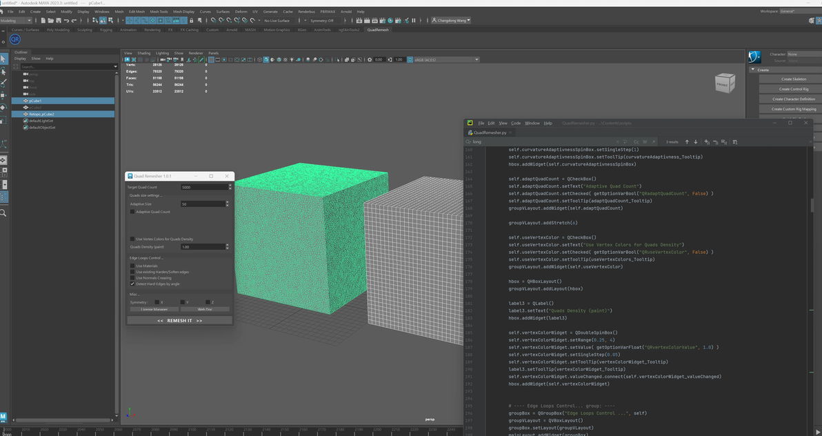QuadRemesher2023版maya报错问题解决方案 - 哔哩哔哩