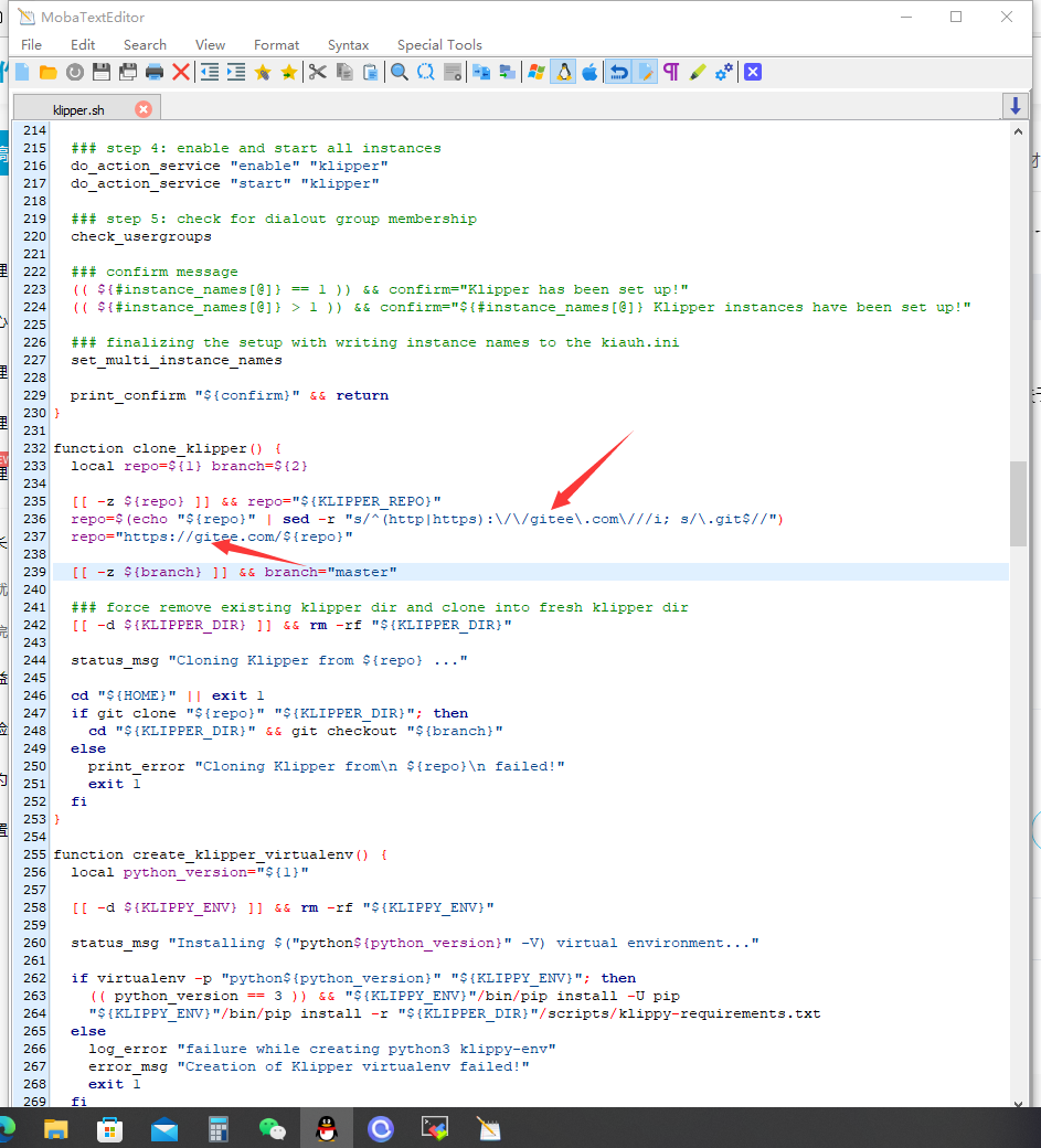 KLIPPER安装助手KIAUH更换国内地址 - 哔哩哔哩