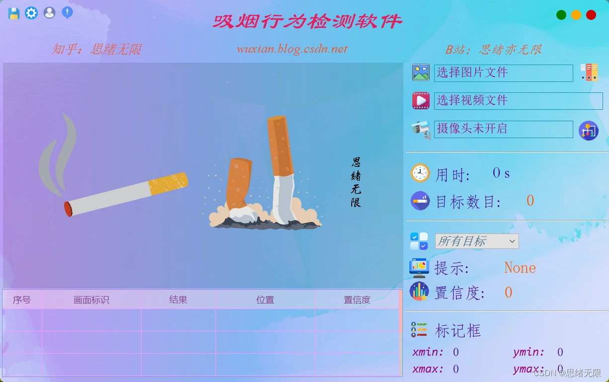 吸烟行为检测系统（python Yolov5深度学习模型 清新界面） 哔哩哔哩