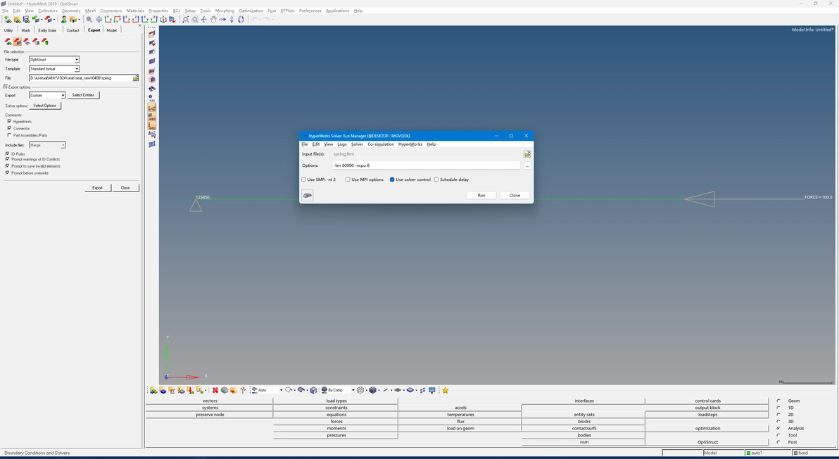 Hypermesh/Optistruct线性弹簧、非线性弹簧建模 - 哔哩哔哩