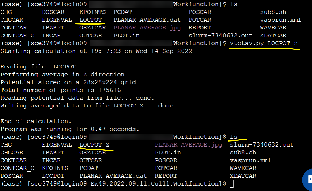 3 使用vtotav.py脚本获得计算功函数的Distance-Potential文件 - 哔哩哔哩