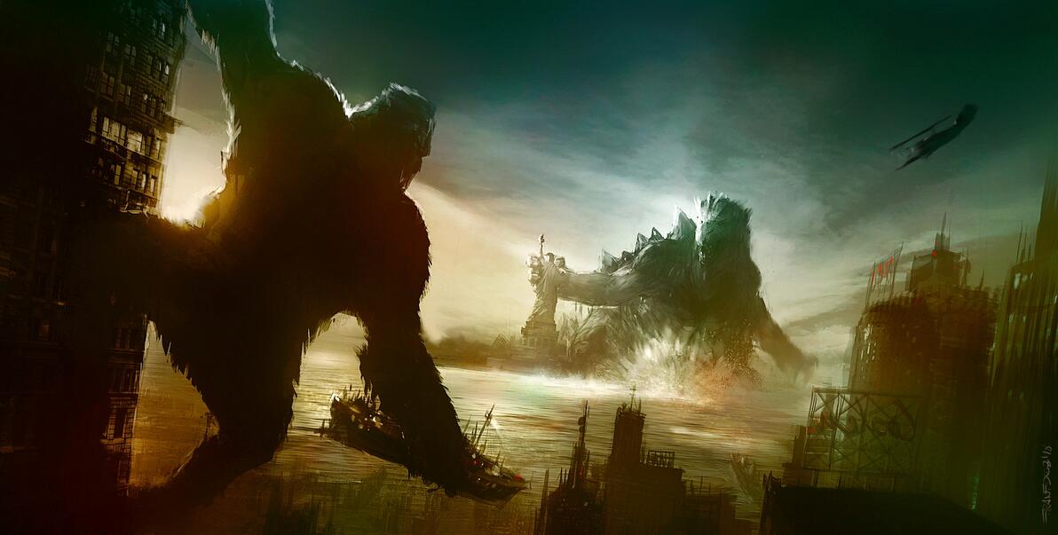 【2K-8K共计145MB】哥斯拉大战金刚超清HD无水印海报壁纸 - 哔哩哔哩