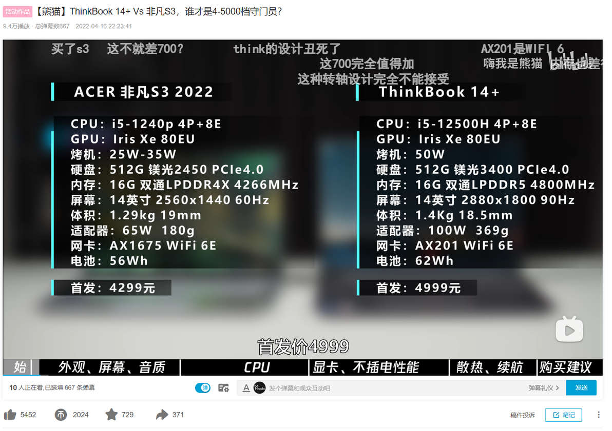 要不要买独显？ThinkBook 14+双版本上手对比！Iris Xe 80EU对比RTX 2050！ - 哔哩哔哩