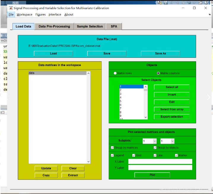 MATLAB连续投影算法SPA筛选波段示例 - 哔哩哔哩