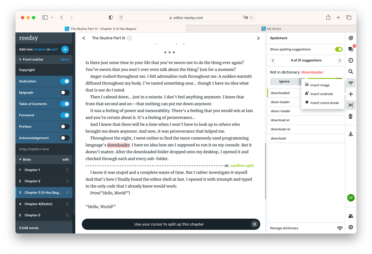外语小说编写神器—Reedsy Editor - 哔哩哔哩