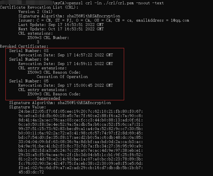 OpenSSL命令行：自建CA&操作CRL - 哔哩哔哩