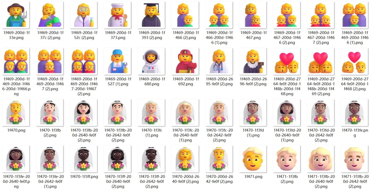 超好看：微软Fluent Design emoji表情包文件分享 - 哔哩哔哩