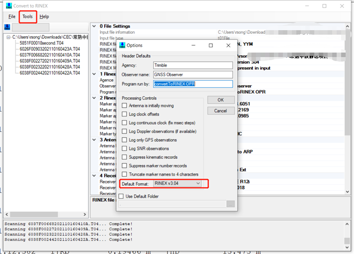 Trimble GNSS T04文件转RINEX文件 - 哔哩哔哩