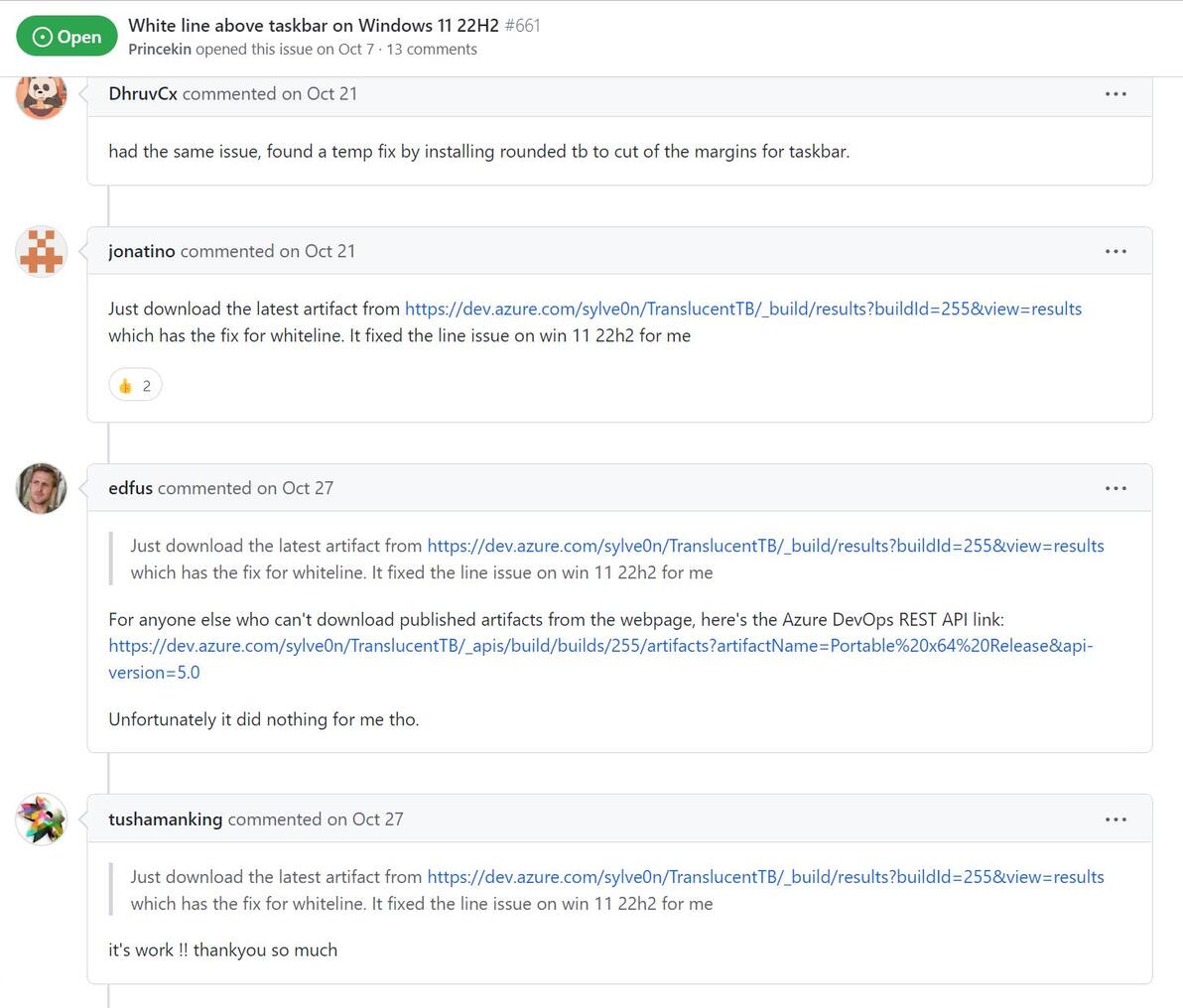 关于使用TranslucentTB在Win11 22H2任务栏透明出现白线/灰线/黑线的解决办法 - 哔哩哔哩