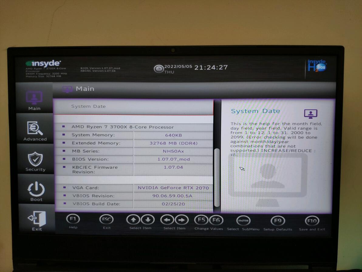 【教程】Insyde H2O图形化BIOS解锁隐藏高级选项详细流程（适用于蓝天NH55） - 哔哩哔哩