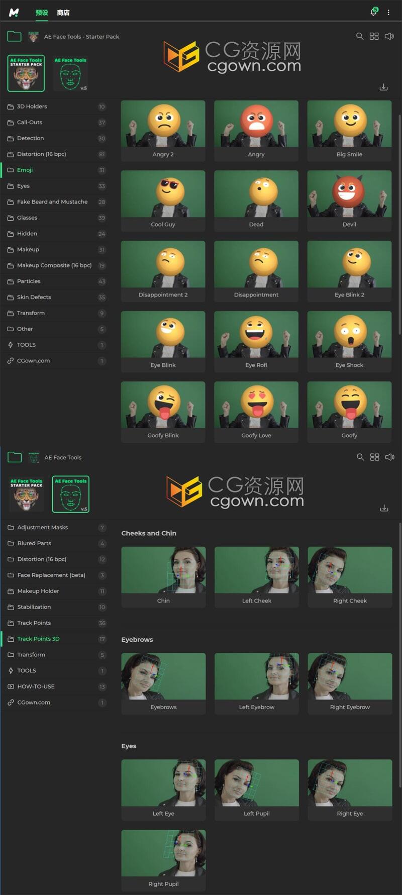AE脚本Face Tools V5人脸面部追踪合成表情丑化换脸化妆美颜工具 - 哔哩哔哩