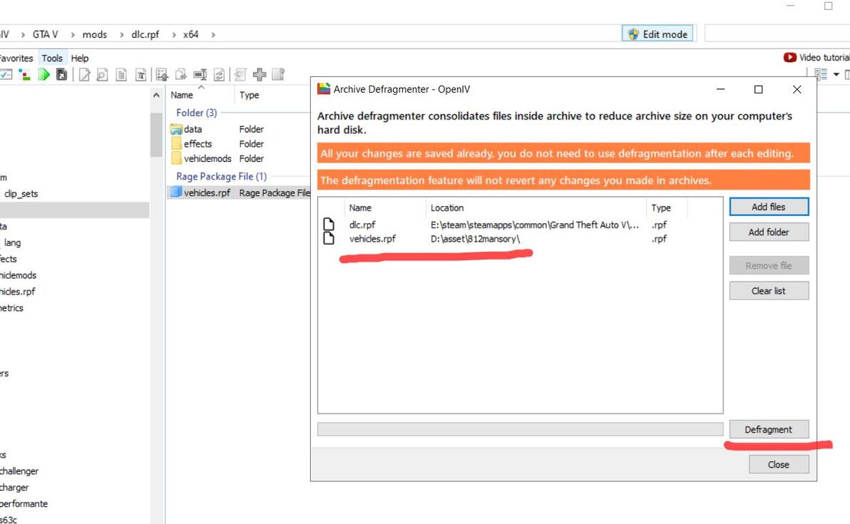 如何使用OpenIV的Defragment功能来缩减dlc.rpf文件大小 - 哔哩哔哩