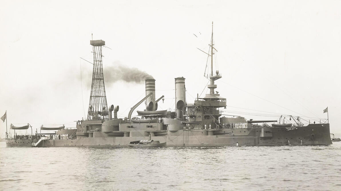 【美国战列舰图片极简史-下】从BB-1印第安纳到BB-71路易斯安那 - 哔哩哔哩