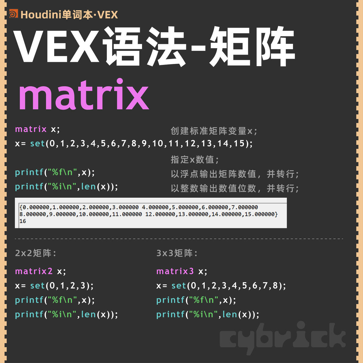 Houdini VEX 基本语法与常用命令速查 #Houdini单词本 - 哔哩哔哩