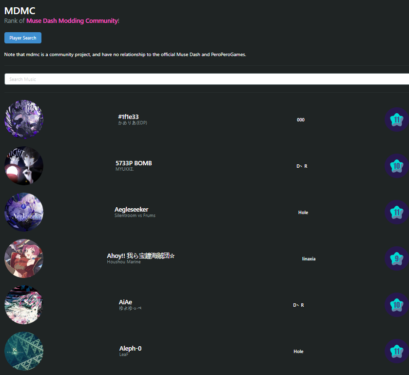 一个Muse Dash玩家社区网站以及一些相关杂谈 - 哔哩哔哩