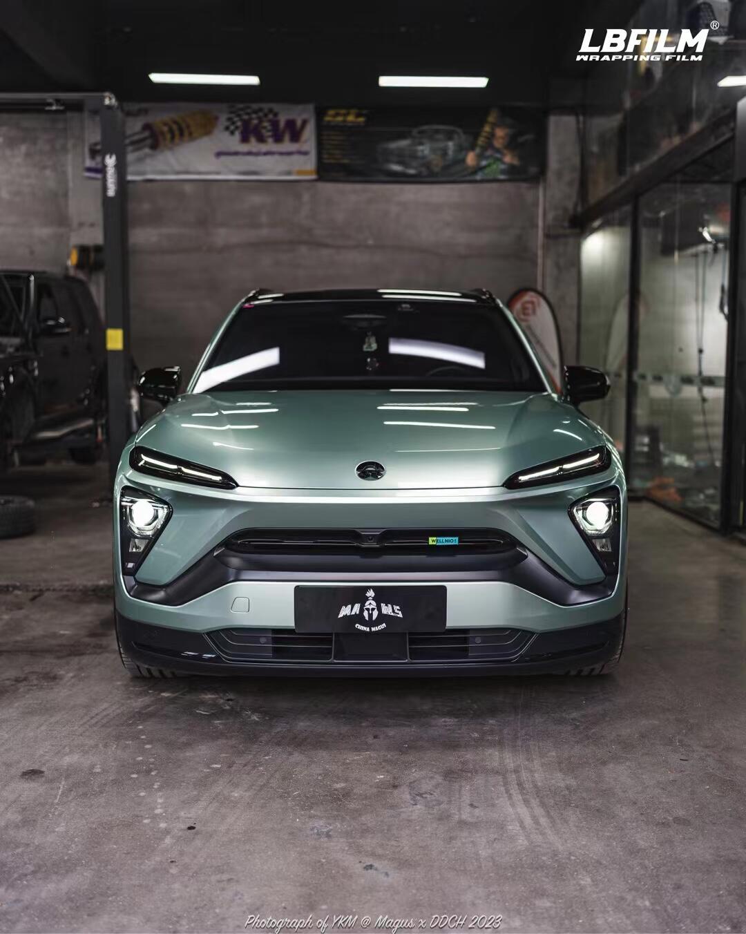 蔚来ES6-LB改色膜液态金属格莱斯青，温柔又细腻的青色 - 哔哩哔哩