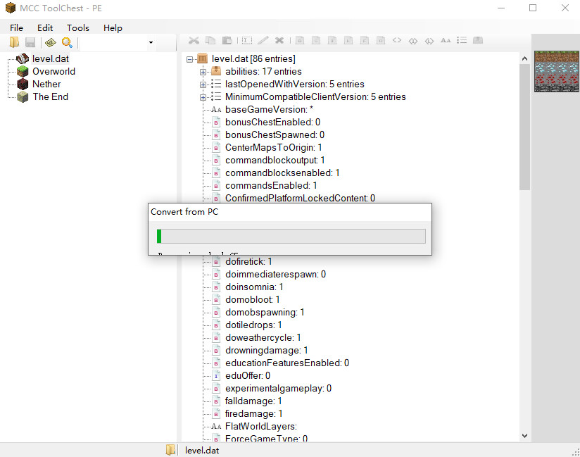 基岩版最强修改器，还能够将Java世界和基岩世界互相转换-MCC Tool Chest PEの使用教程 - 哔哩哔哩