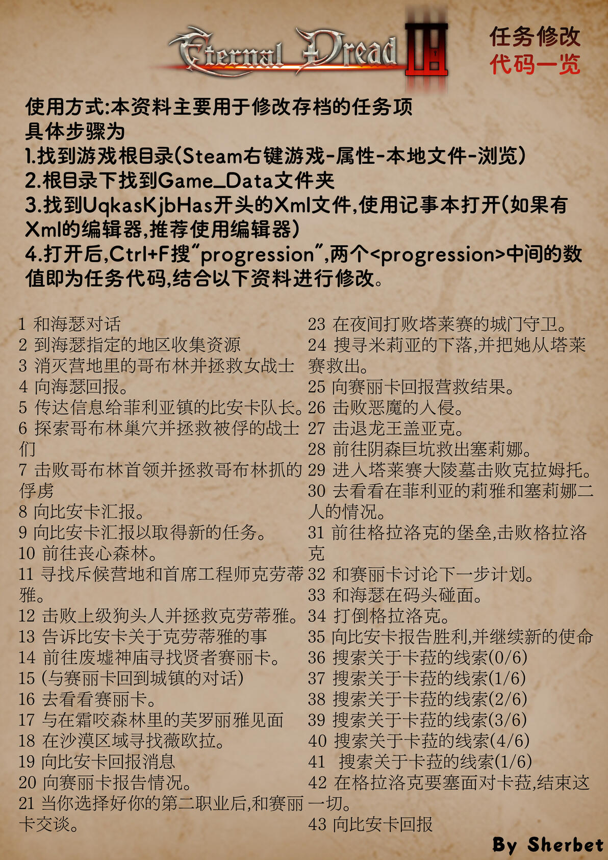 【资料】【修改向】永恒恐惧 3（Eternal Dread 3）任务代码一览 - 哔哩哔哩