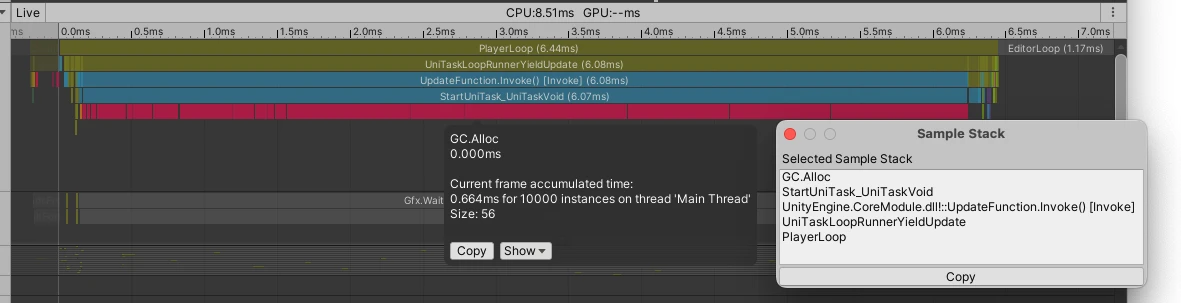 UniTask 是否导致 gc alloc 测试 - 哔哩哔哩