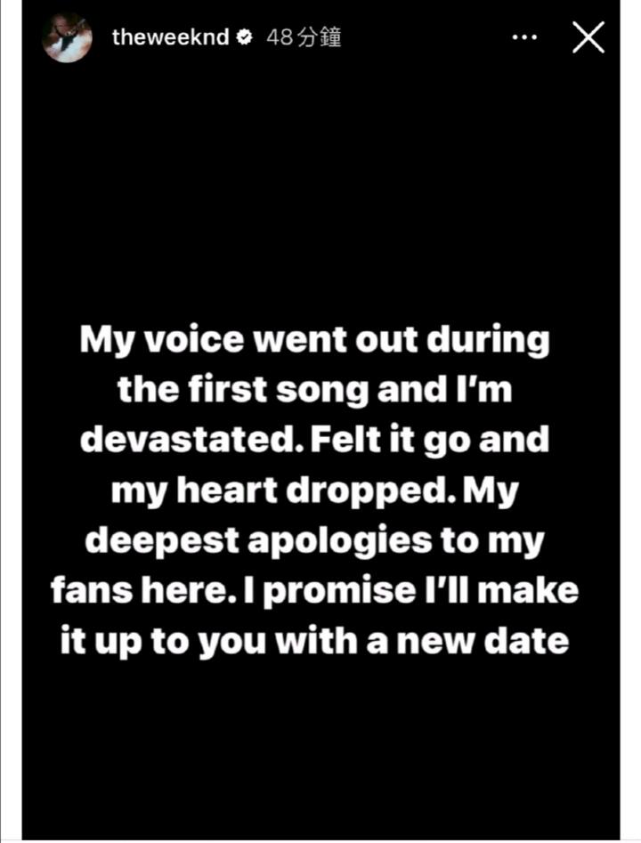 The Weeknd演唱会中途失声，无奈叫停演出。 - 哔哩哔哩