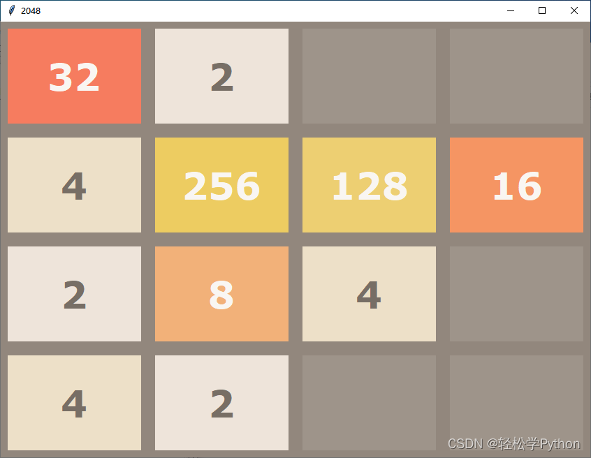 【Python】2048——初学者也能写的小游戏 - 哔哩哔哩