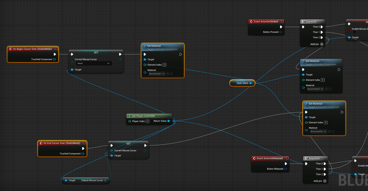 虚幻5-官方内容示例-蓝图鼠标交互详解（UE5-content examples-mouse interaction) - 哔哩哔哩