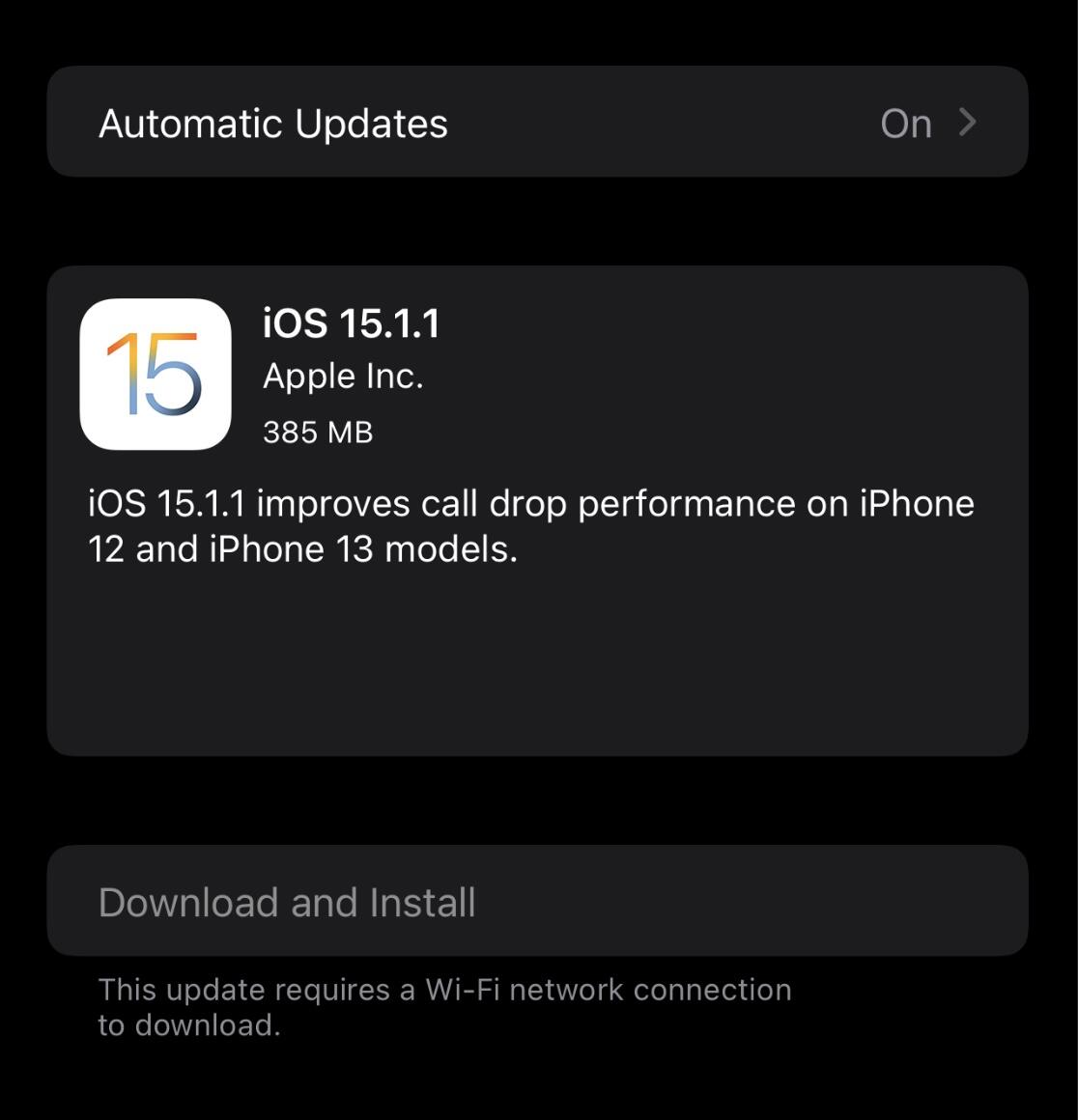 iOS 15.1.1发布 修复 iPhone 12/13 呼叫时通话掉线问题 - 哔哩哔哩