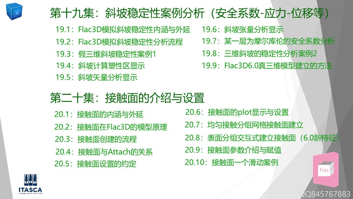 Flac3D教程视频目录，Flac3D教材下载，Flac3D6.0视频，Flac3D教程下载，Flac教程网盘 - 哔哩哔哩