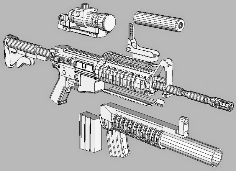 M4A1的结构图 - 哔哩哔哩