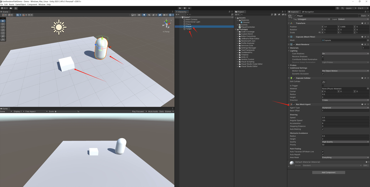 [Unity学习笔记]Navigation+LineRenderer绘制导航路径 - 哔哩哔哩