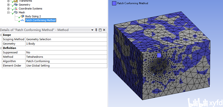 ansys meshing网格尺寸控制基础操作 - 哔哩哔哩