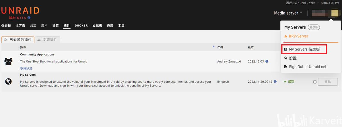保姆级幼教级UNRAID入门，和解决插件商店及插件安装的网络问题 - 哔哩哔哩