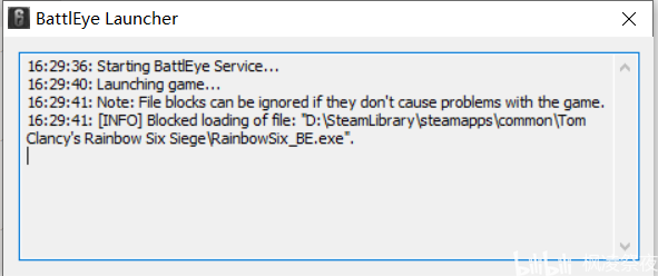 彩虹六号围攻 BattlEye Launcher [INFO] Blocked loading of file 报错解决 R6s - 哔哩哔哩