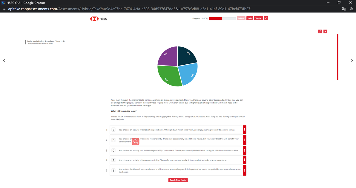 HSBC Online test for the position of Wealth and Personal Banking - 哔哩哔哩