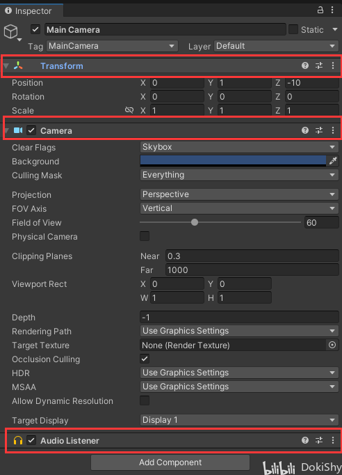 Inspector 视图 - 哔哩哔哩