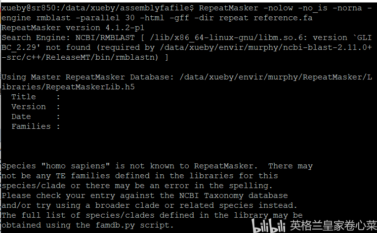 毕设碎碎念——RepeatModeler+RepeatMasker - 哔哩哔哩